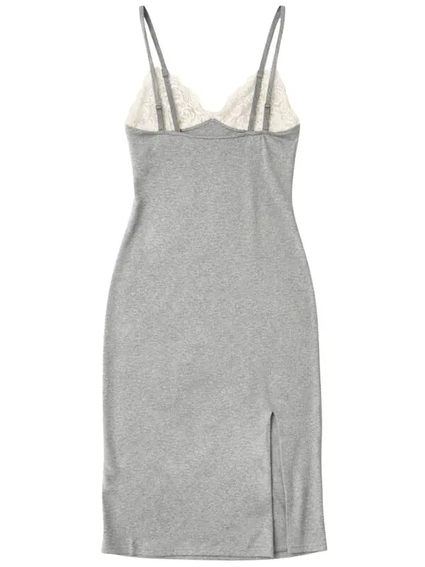 Miu Miu Lace Trimmed Slit Mini Dress