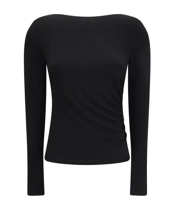 Max Mara Ruched Long-sleeve Top - Black