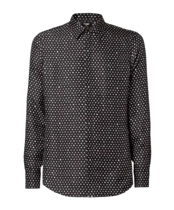 Fendi Micro Falena Dots Printed Long Sleeved Shirt