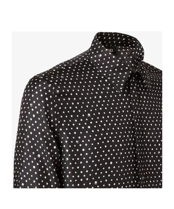 Fendi Micro Falena Dots Printed Long Sleeved Shirt