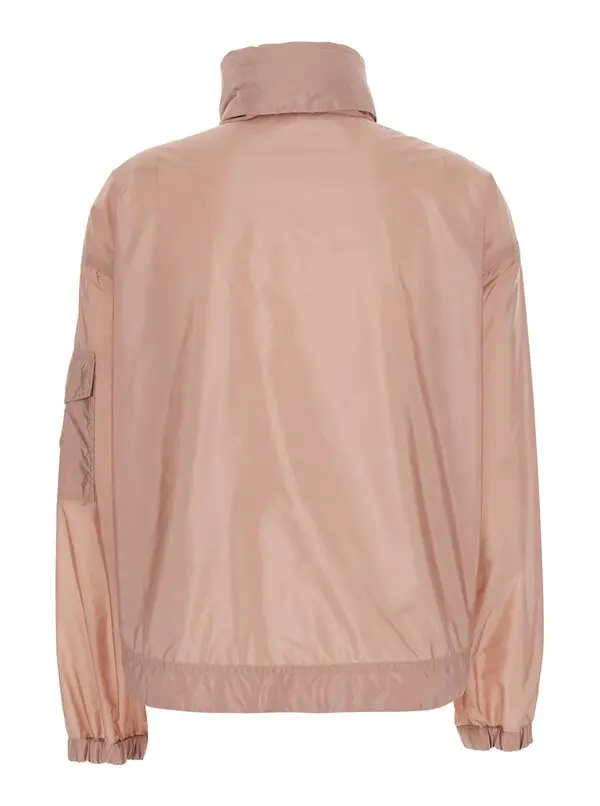Moncler Logo Patch Zip-up Jacket - Pink