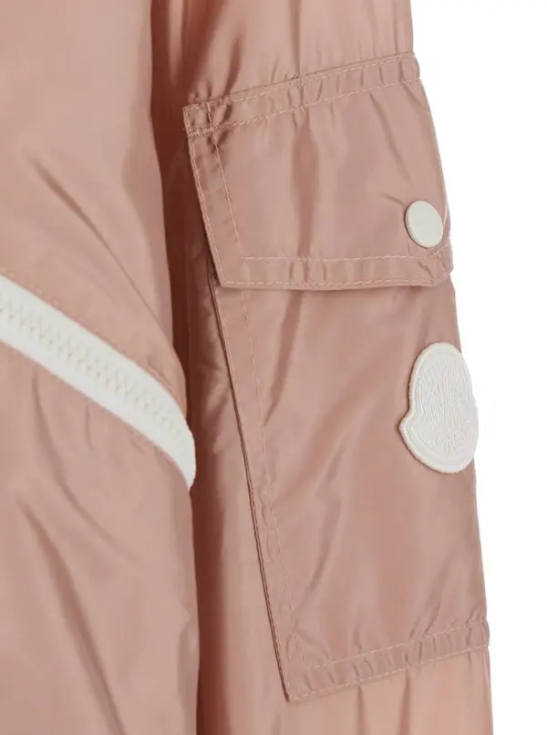 Moncler Logo Patch Zip-up Jacket - Pink