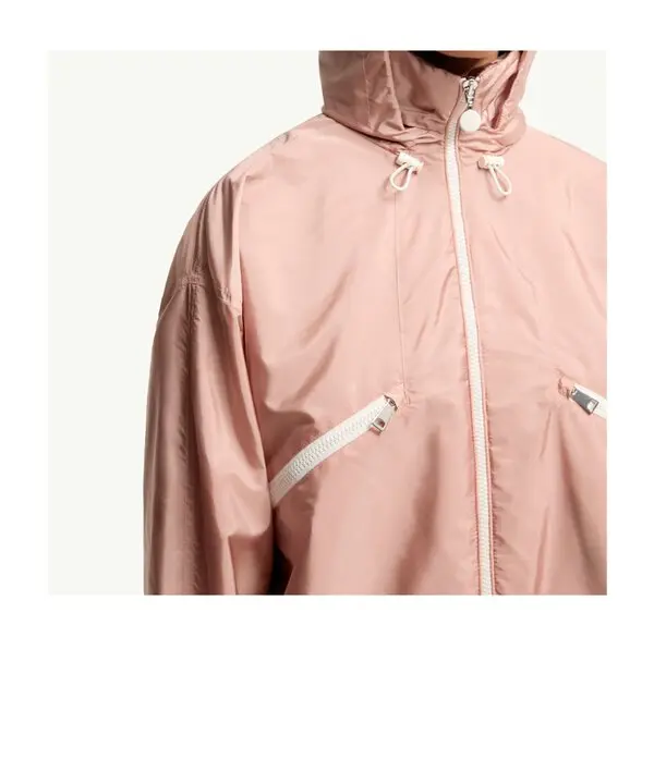 Moncler Logo Patch Zip-up Jacket - Pink