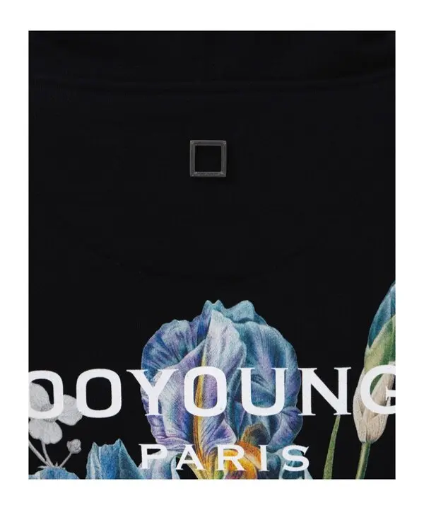 WOOYOUNGMI Floral Print Hoodie - Black