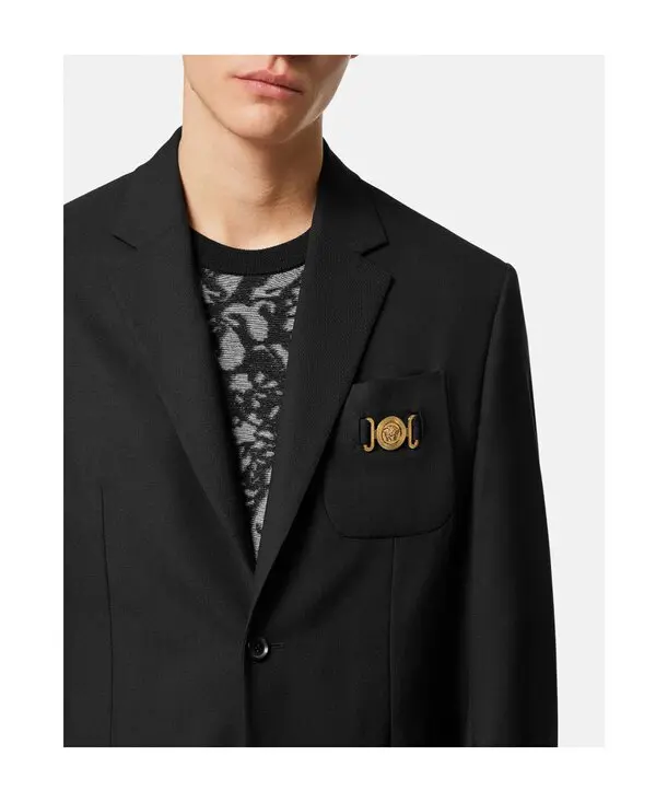 Versace Single-breasted Tailored Blazer - Black