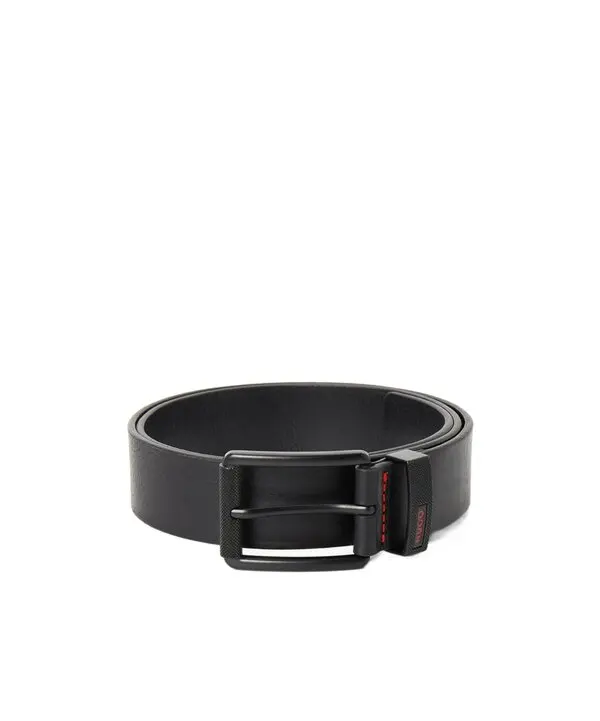 Hugo Boss Leather Belt With Logo Detail - Black