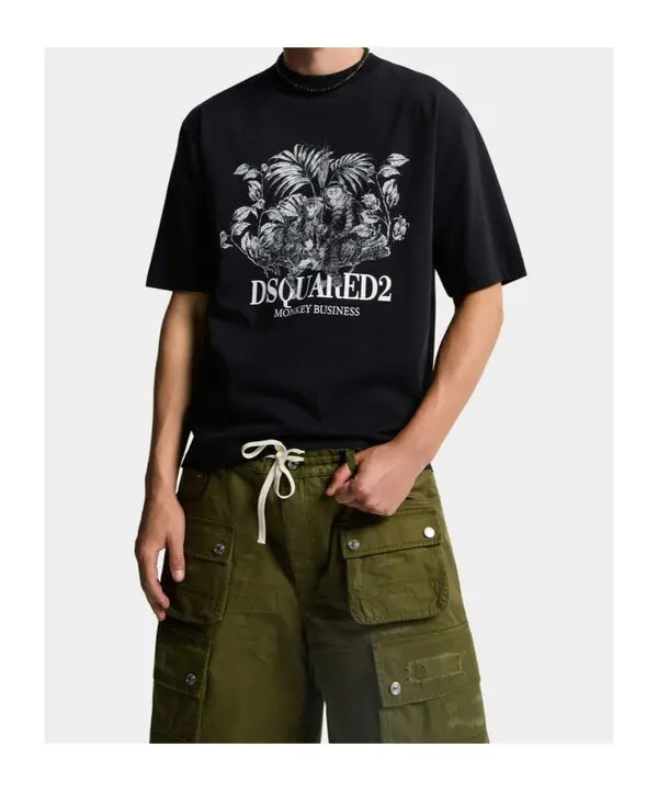Dsquared2 Monkey Business Loose Fit T-shirt - Black