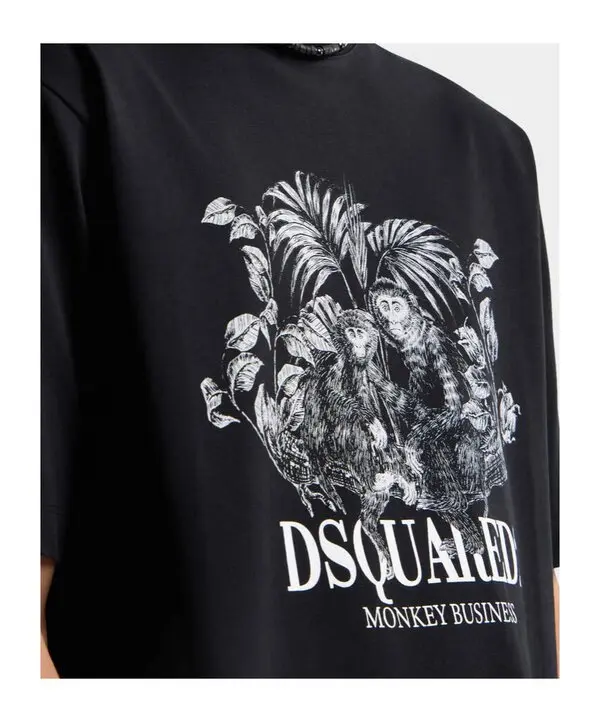Dsquared2 Monkey Business Loose Fit T-shirt - Black