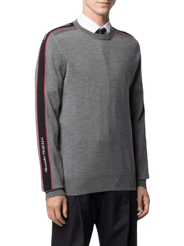 Alexander McQueen Logo Tape Crewneck Jumper