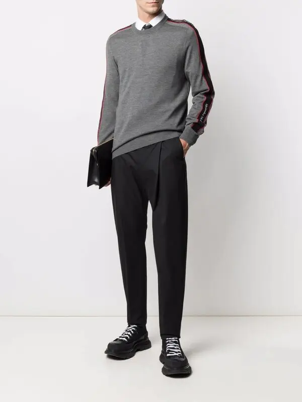 Alexander McQueen Logo Tape Crewneck Jumper