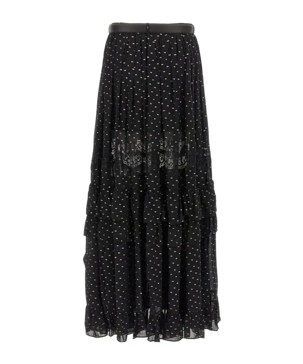SELF-PORTRAIT Chiffon Lace Maxi Skirt