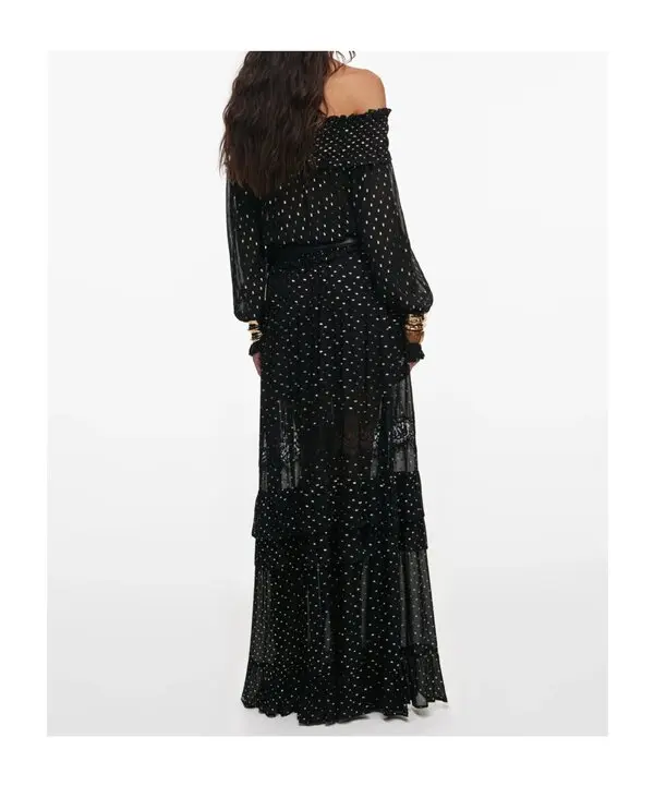 SELF-PORTRAIT Chiffon Lace Maxi Skirt