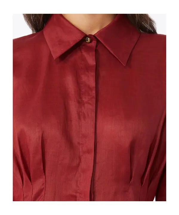 Max Mara Fitted Waist Shirt - Brick Red