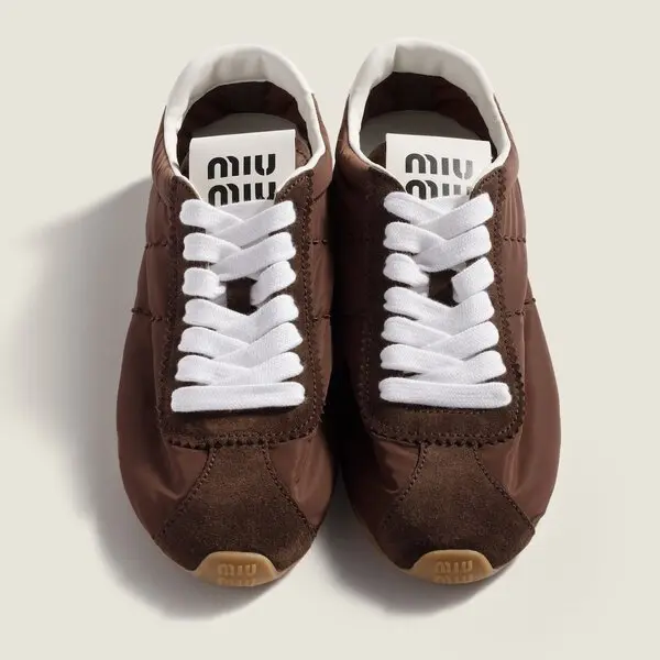 Miu Miu Round Toe Lace-up Sneakers - Multicolor