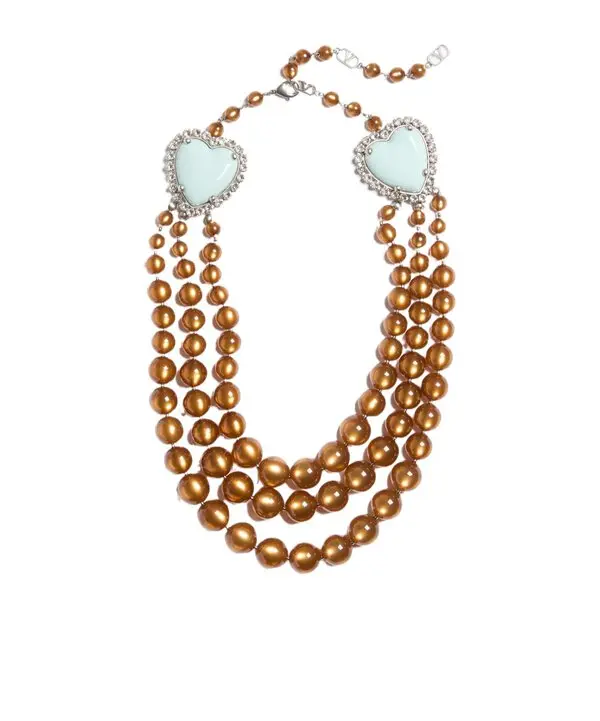 Valentino Garavani Coeur Hyperbole Heart-motif Necklace - Yellow