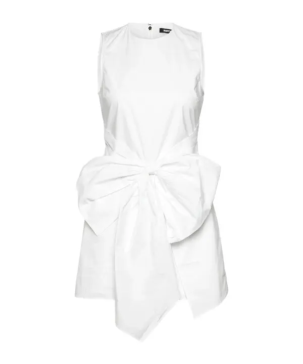 ROTATE BY BIRGER CHRISTENSEN Sleeveless Bow Detail Mini Dress - White