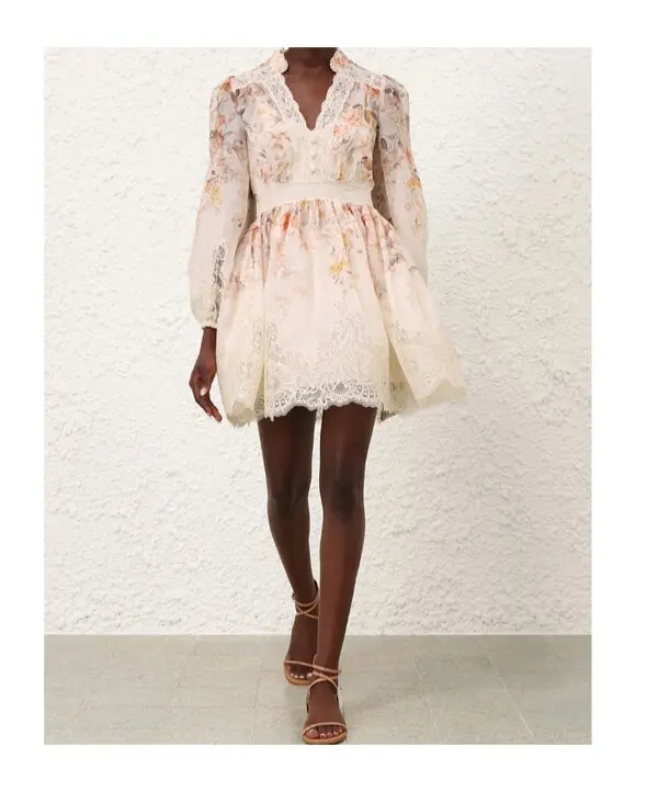 Zimmermann Luna Lace Lantern Mini Dress