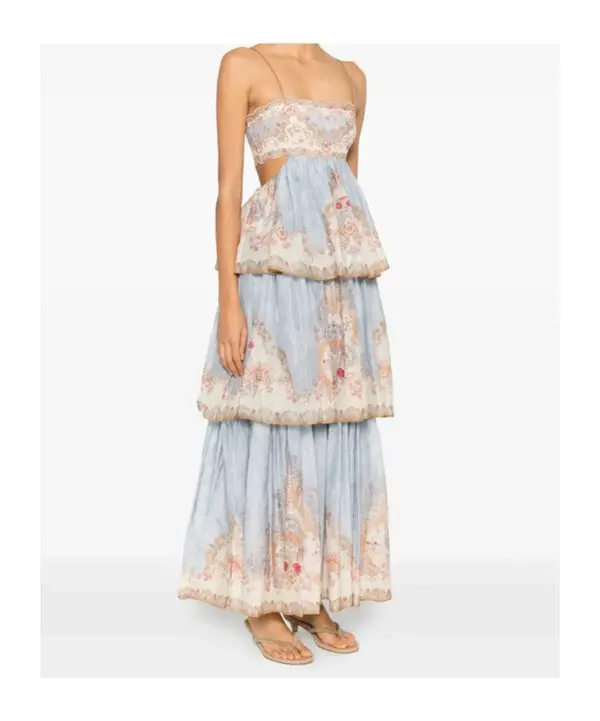 Zimmermann Daylight Tiered Maxi Dress With Floral Pattern