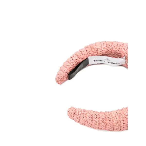 VIVIENNE WESTWOOD Raffia Orb Logo Headband - Pink