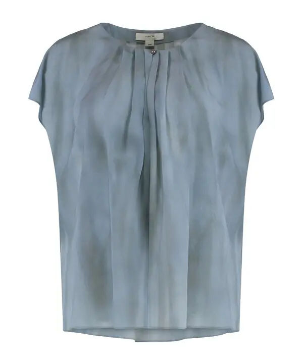Vince Pleated Gradient Silk Top