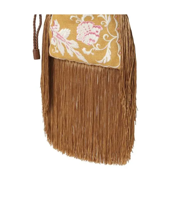 Etro Kalispera Embroidered Fringe Shoulder Bag - Brown