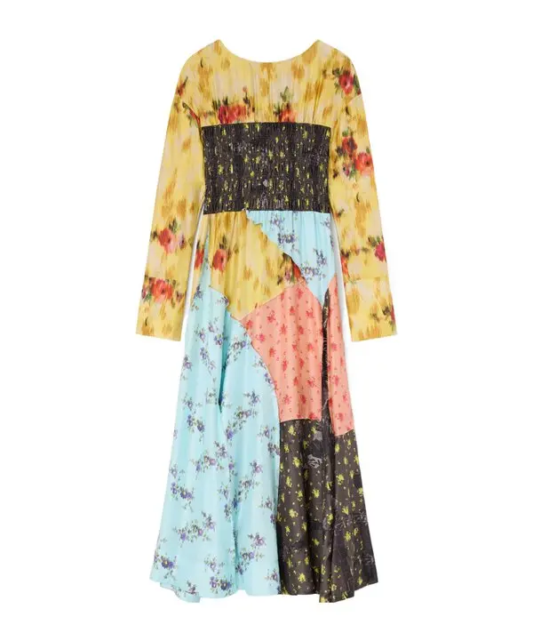 GANNI Printed Silk Dress - Multicolor
