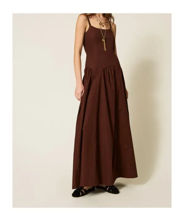 TWINSET Open-back Maxi Dress With Pleated Skirt