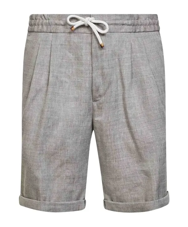Brunello Cucinelli Pleated Drawstring Shorts - Gray