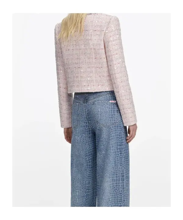 SELF-PORTRAIT Embellished Cropped Jacket - Multicolor
