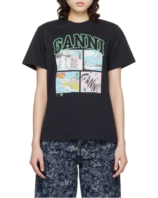 GANNI Bear Comic Teddy" Graphic T-shirt