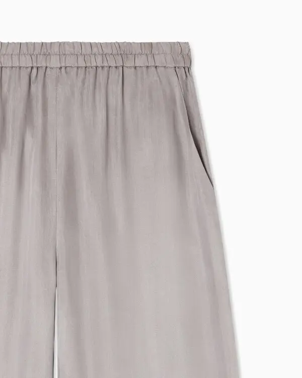 Emporio Armani Wide-leg Drawstring Pants - Grey