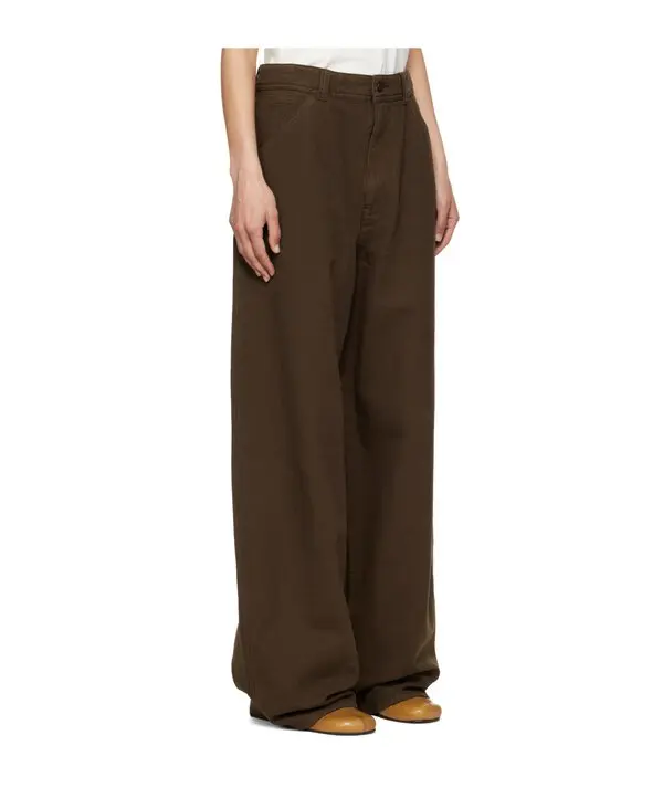 LEMAIRE Wide-leg Cotton Twill Trousers