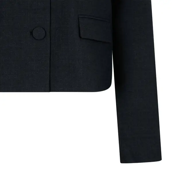 SELF-PORTRAIT Broderie Anglaise Collar Cropped Blazer