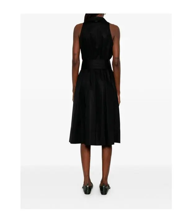TWINSET Sleeveless V-neck Belted Dress With Matching Hardware