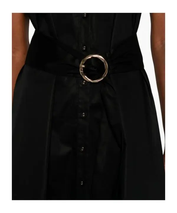 TWINSET Sleeveless V-neck Belted Dress With Matching Hardware