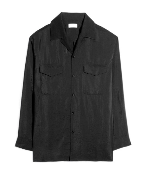 LEMAIRE Convertible Collar Shirt - Black