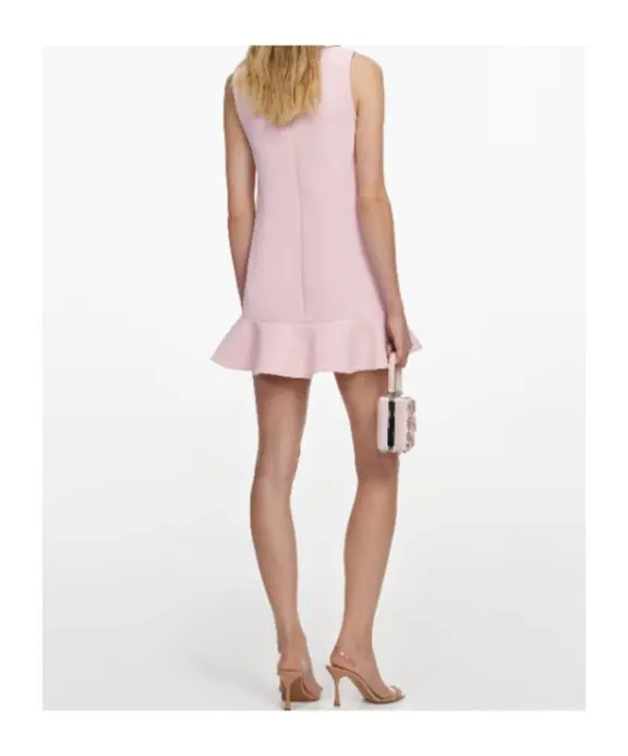 SELF-PORTRAIT Ruffled Bow Embellished Crepe Mini Dress