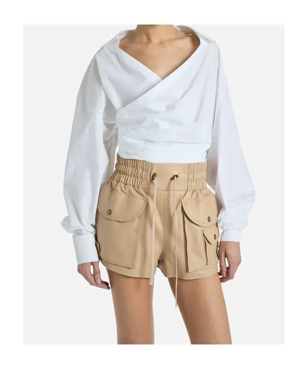 Balmain Wrap V-neck Long Sleeve Top