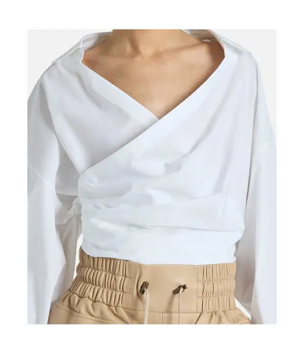 Balmain Wrap V-neck Long Sleeve Top