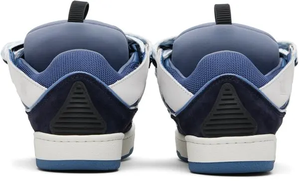 LANVIN Curb Leather Sneakers - Black/navy Blue