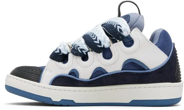 LANVIN Curb Leather Sneakers - Black/navy Blue