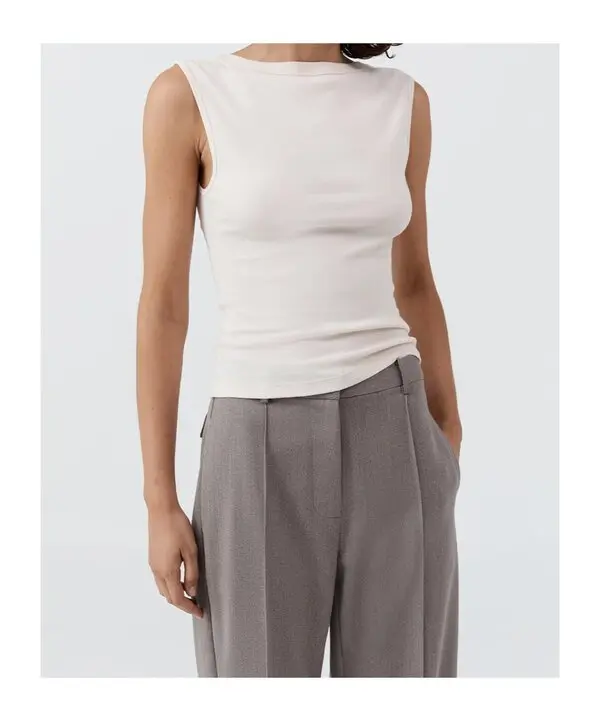 ST. AGNI Sleeveless Backless Top - Shell Pink