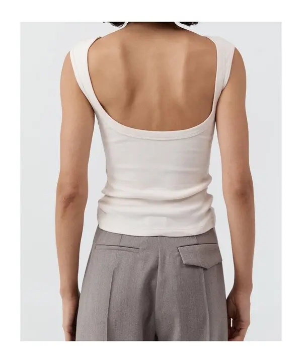 ST. AGNI Sleeveless Backless Top - Shell Pink