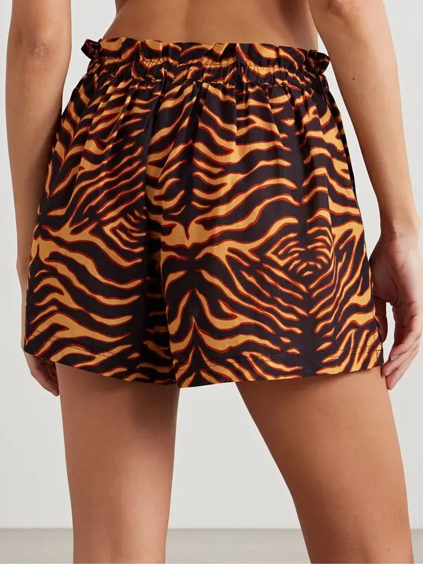 Ulla Johnson Tiger-patterned Loose Fit Shorts