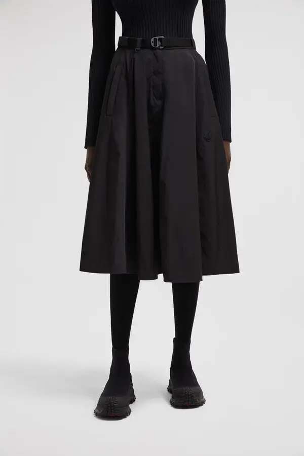 Moncler Pleated Midi Skirt With Removable Belt