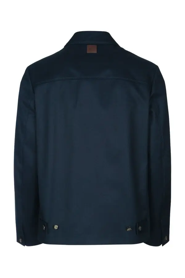 Dior Logo Embroidered Work Jacket - Dark Blue