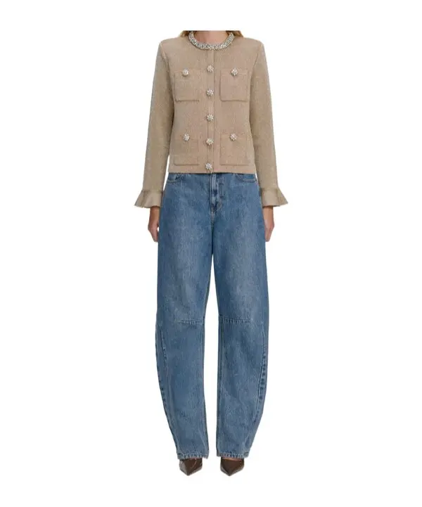 SELF-PORTRAIT Embellished Trim Cardigan