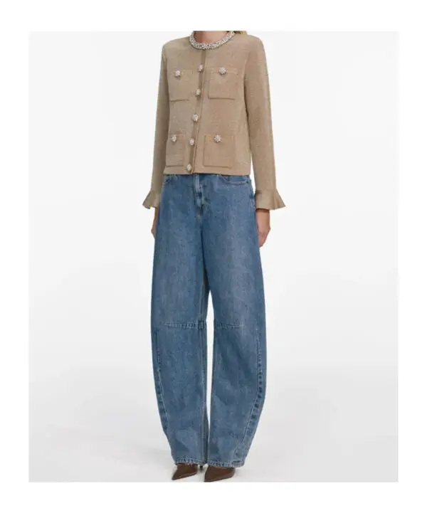 SELF-PORTRAIT Embellished Trim Cardigan