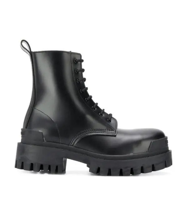 Balenciaga Lace-up Ankle Boots - Black