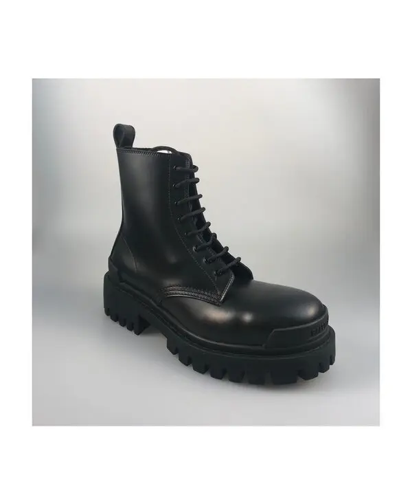 Balenciaga Lace-up Ankle Boots - Black